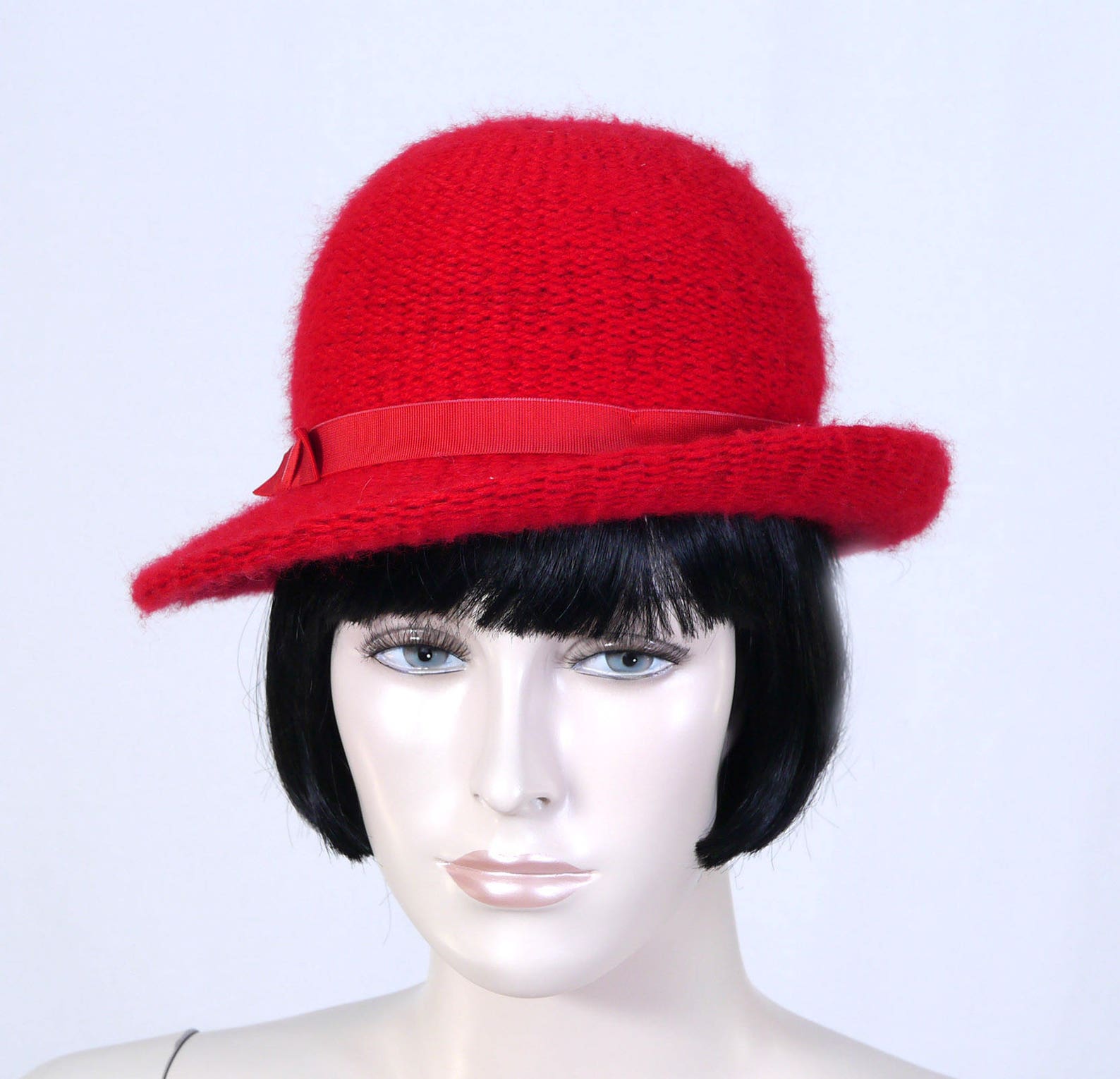 Vintage Women's Red Cloche Hat - Nordstrom Red Hat - Red Woven Hat ...