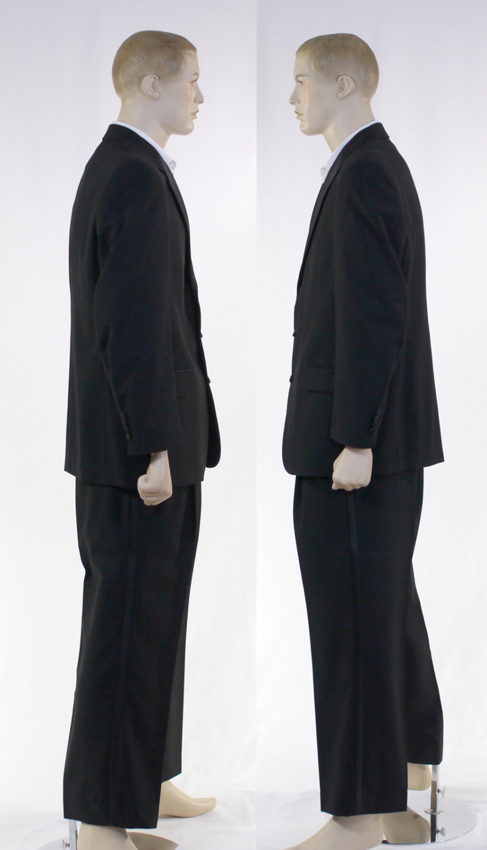 Vintage 80s Men's STAFFORD Black Tuxedo Tux Satin Peak Lapels - 42 ...