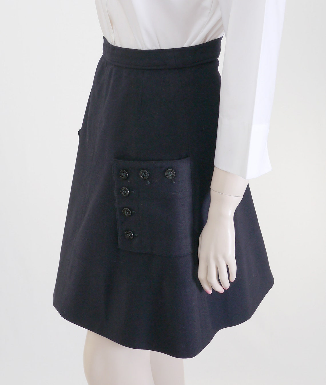 Vintage Navy Blue Wool Mini Skirt Upcycled From US Navy - Etsy