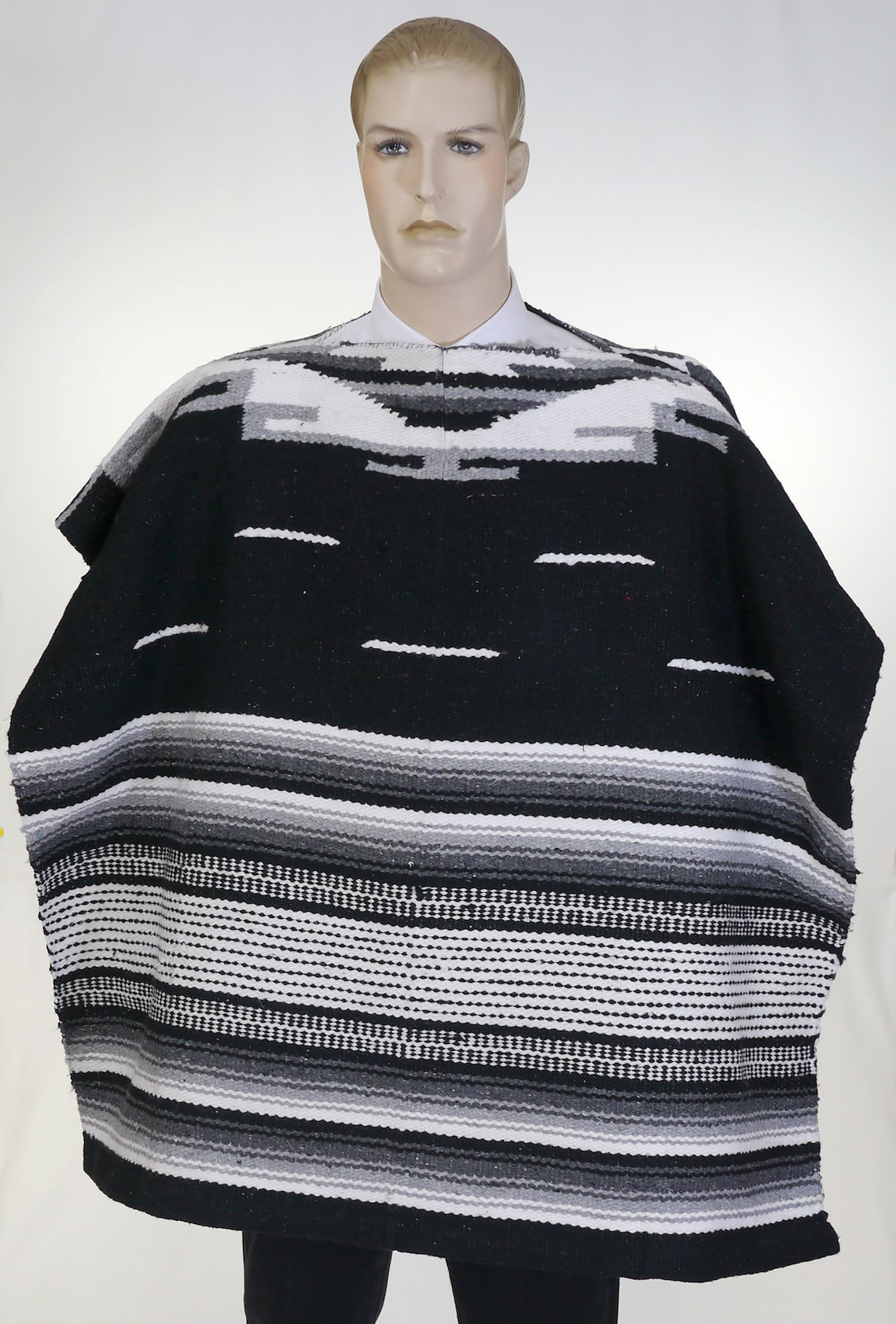 Vintage Men's Spaghetti Western Costume - Poncho & Hat - One Size ...