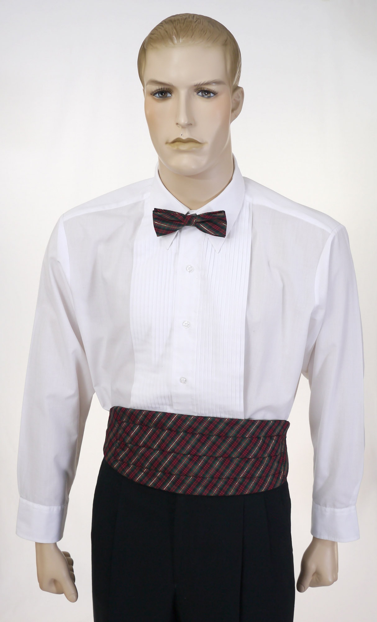 Vintage Plaid Cummerbund Set - Adjustable Belt, Bow Tie, Pocket Square ...