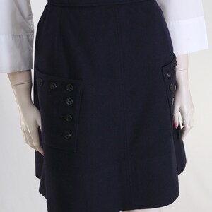 Vintage Navy Blue Wool Mini Skirt - Upcycled From US Navy Uniform ...