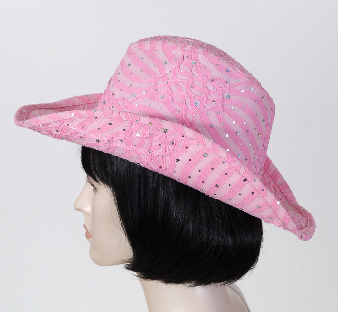 Vintage Women's Pink Cowboy Hat Something Special Polyester Silver ...