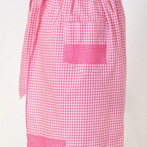 Vintage Women's Pink Gingham Half Apron With Single Patch Pocket - Mid Century Retro - Farm Chic ...