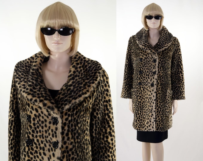 Vintage Animal Print Faux Fur Coat - Cheetah Faux Fur Coat - 1980's - A ...