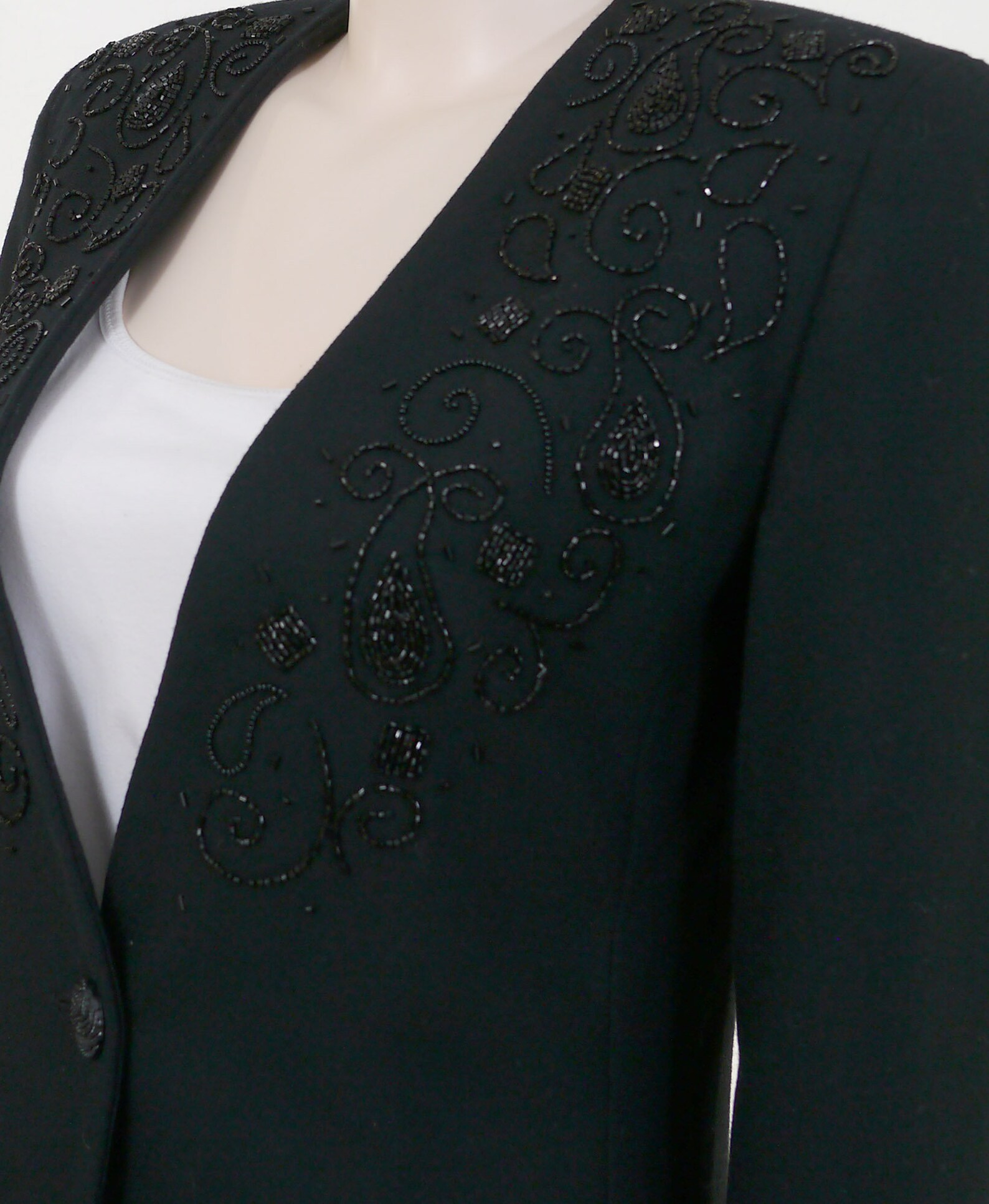 Vintage Talbots Petite Black Suit - 2 Piece Suit - Beaded Jacket ...