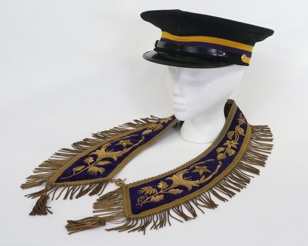 Vintage Odd Fellow Ceremonial Sash and Patriarchs Militant Hat - Purple ...