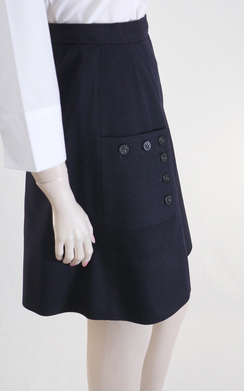Vintage Navy Blue Wool Mini Skirt Upcycled From US Navy - Etsy
