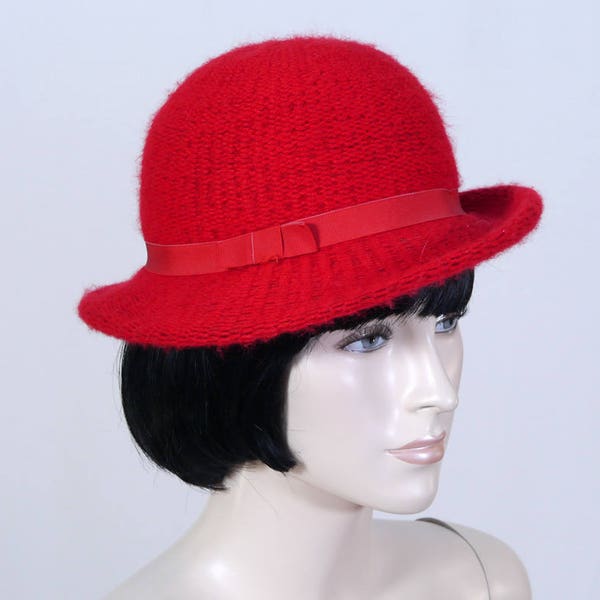 Red Knit Hat - Etsy