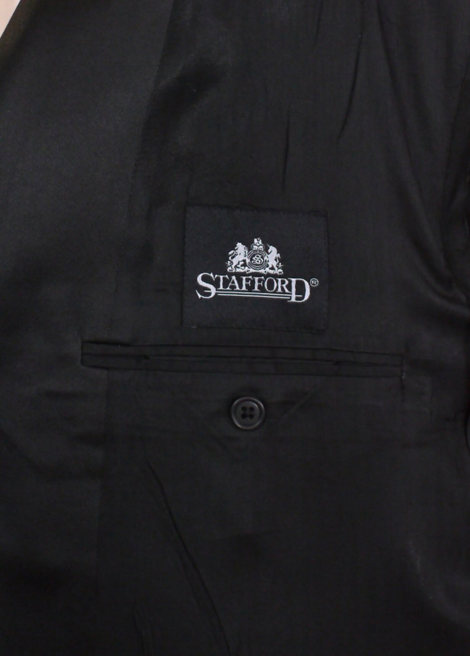 Vintage 80s Men's STAFFORD Black Tuxedo Tux Satin Peak Lapels - 42 ...