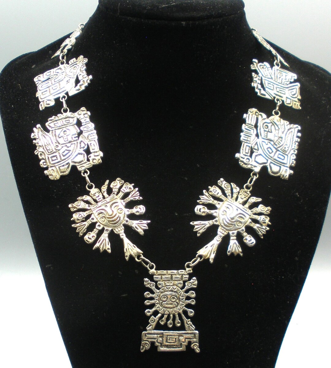 Unusual Vintage Silver Peruvian Icon Necklace - Etsy