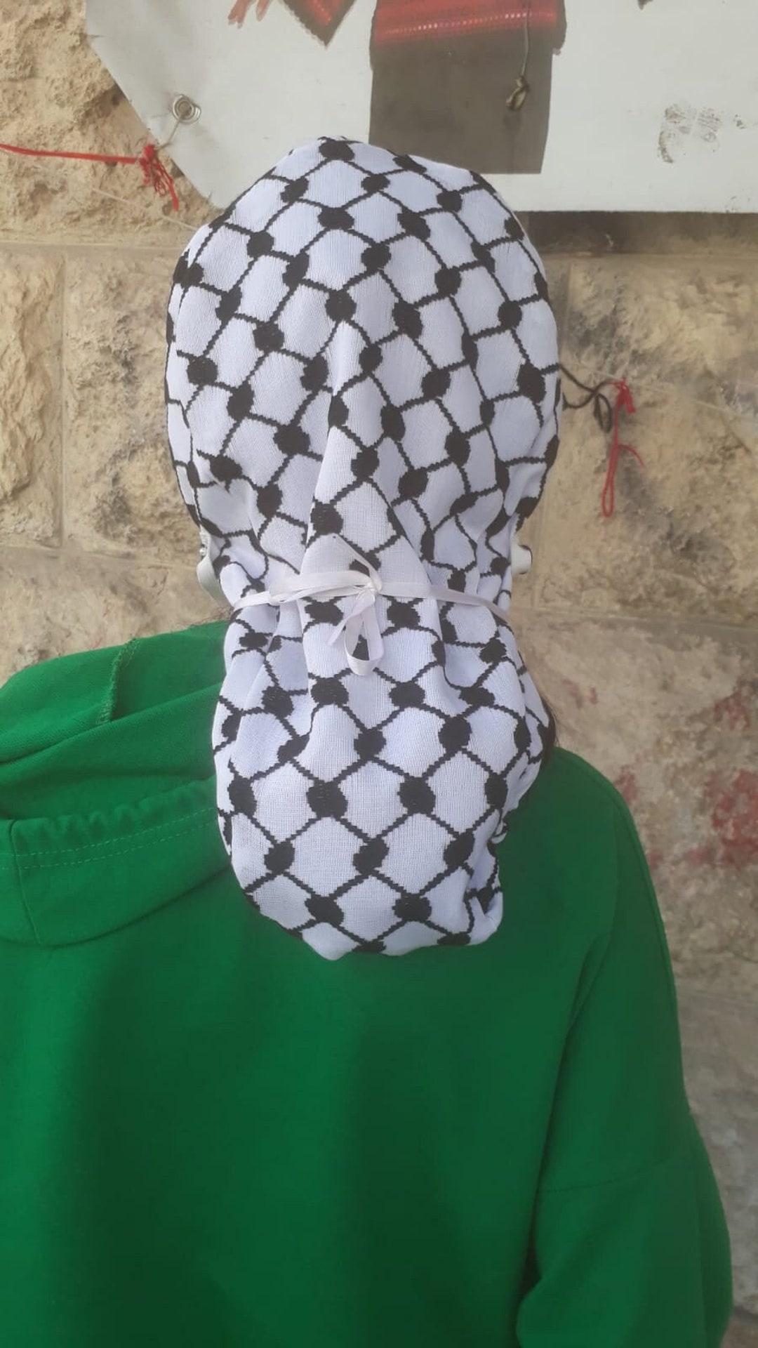 Palestinian Keffiyeh Ponytail / Long Hair Cover - Scrub Hat - Etsy