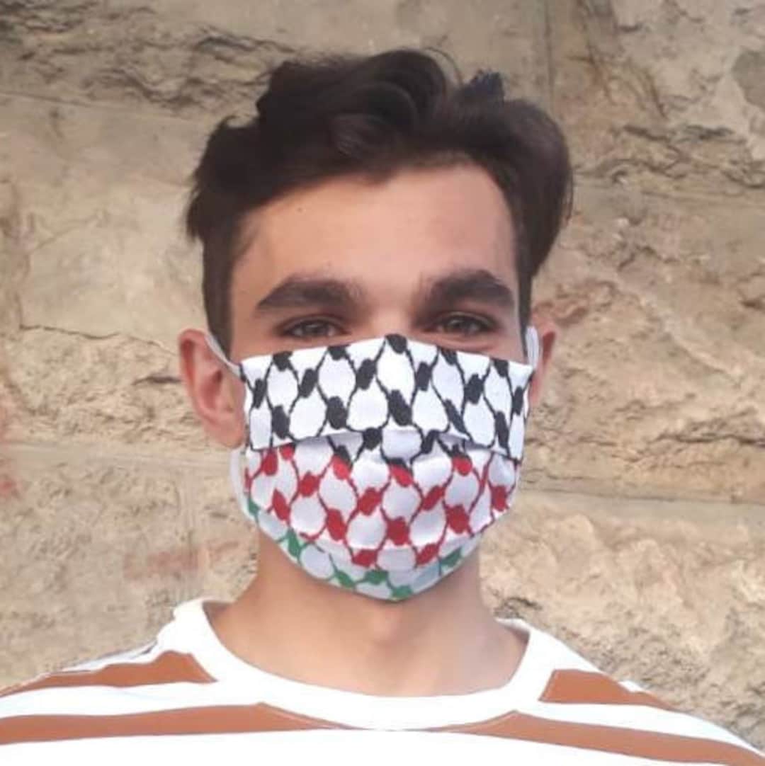 Palestinian Flag Black Red Green Keffiyeh Mask 1 - Etsy