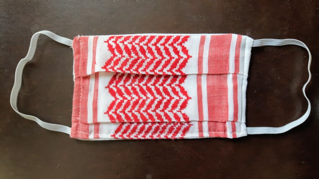 Red Striped Palestinian Keffiyeh Mask - Etsy