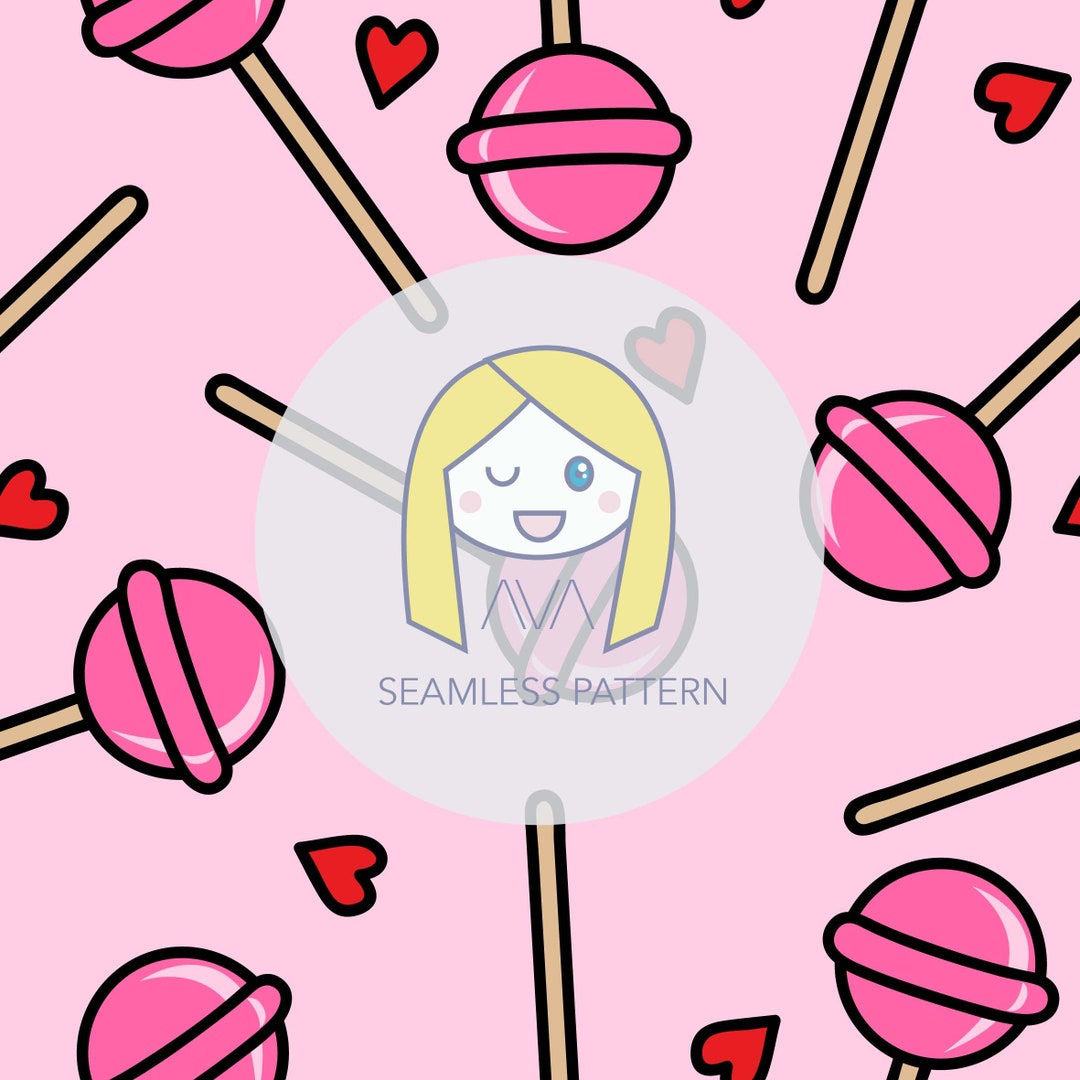 Lollies Pink Repeat Print Seamless Pattern Digital Pattern Surface ...