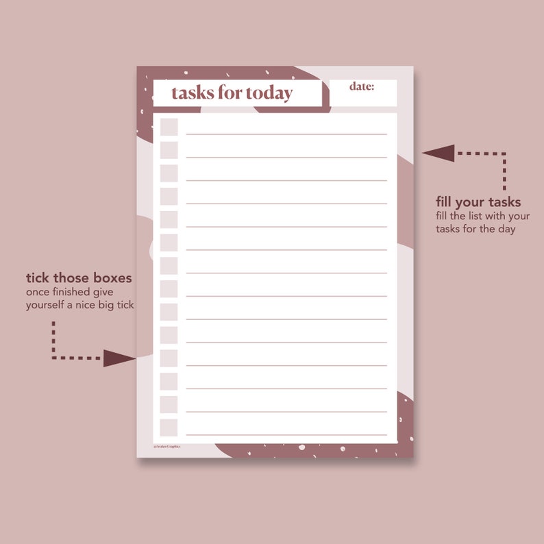 Pink Terrazzo Daily Weekly & Monthly Planner - Task List - Budget ...