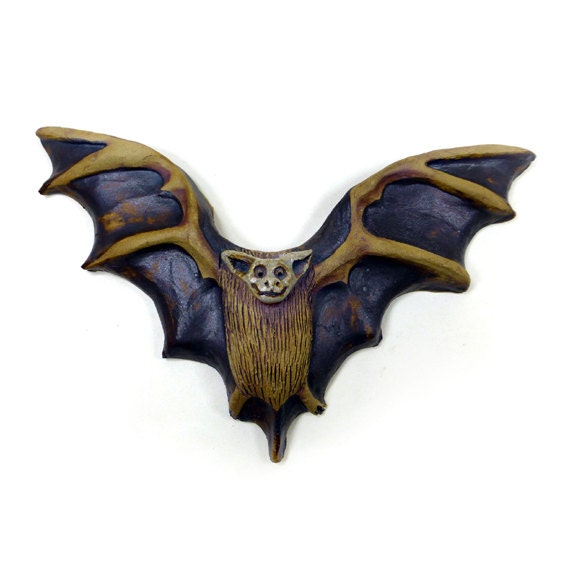 Black Bat Wall Plaque Small Design Garden Art Halloween - Etsy UK