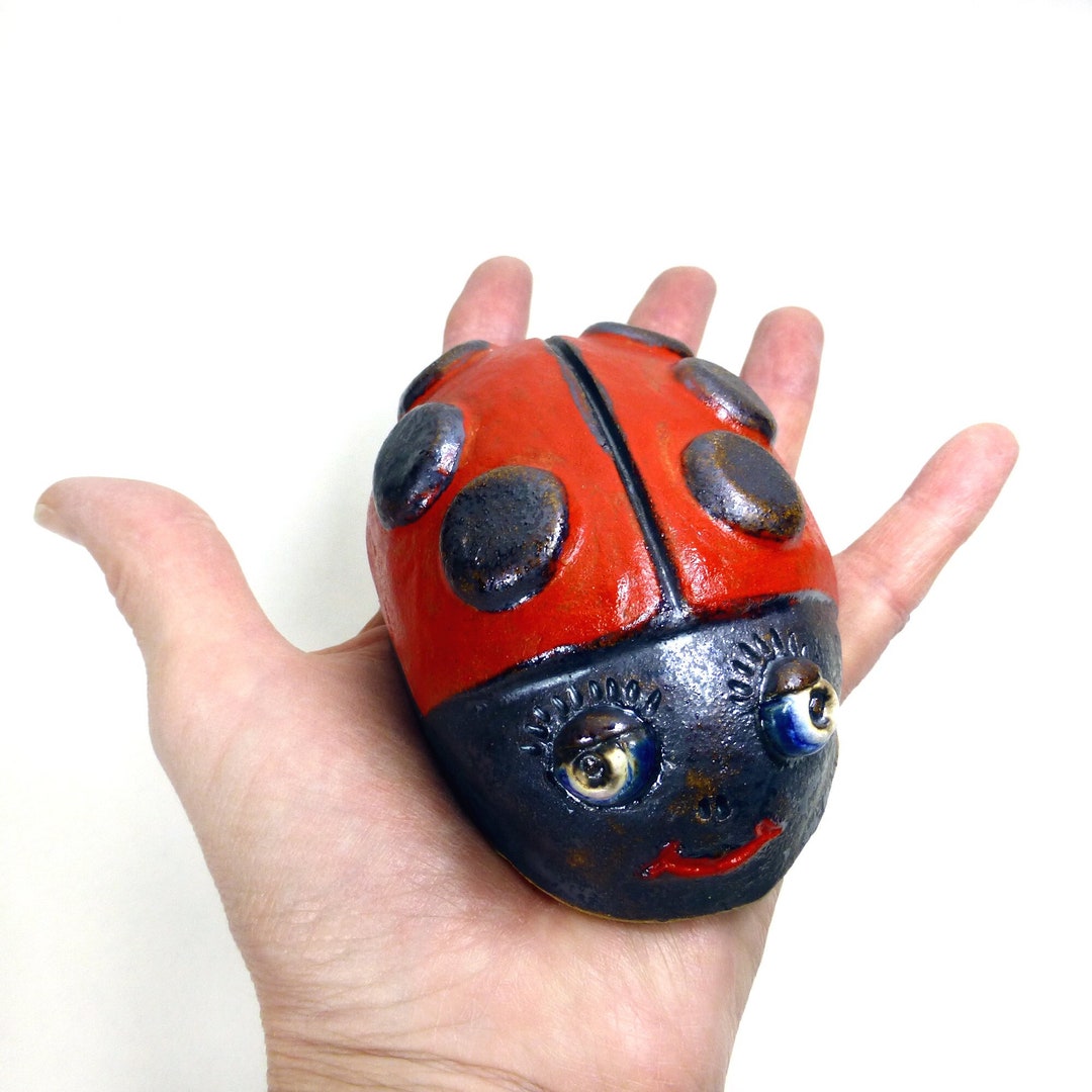 Ladybug Ladybird Lady Wall Plaque by Zoo Ceramics Baby Design Pottery ...