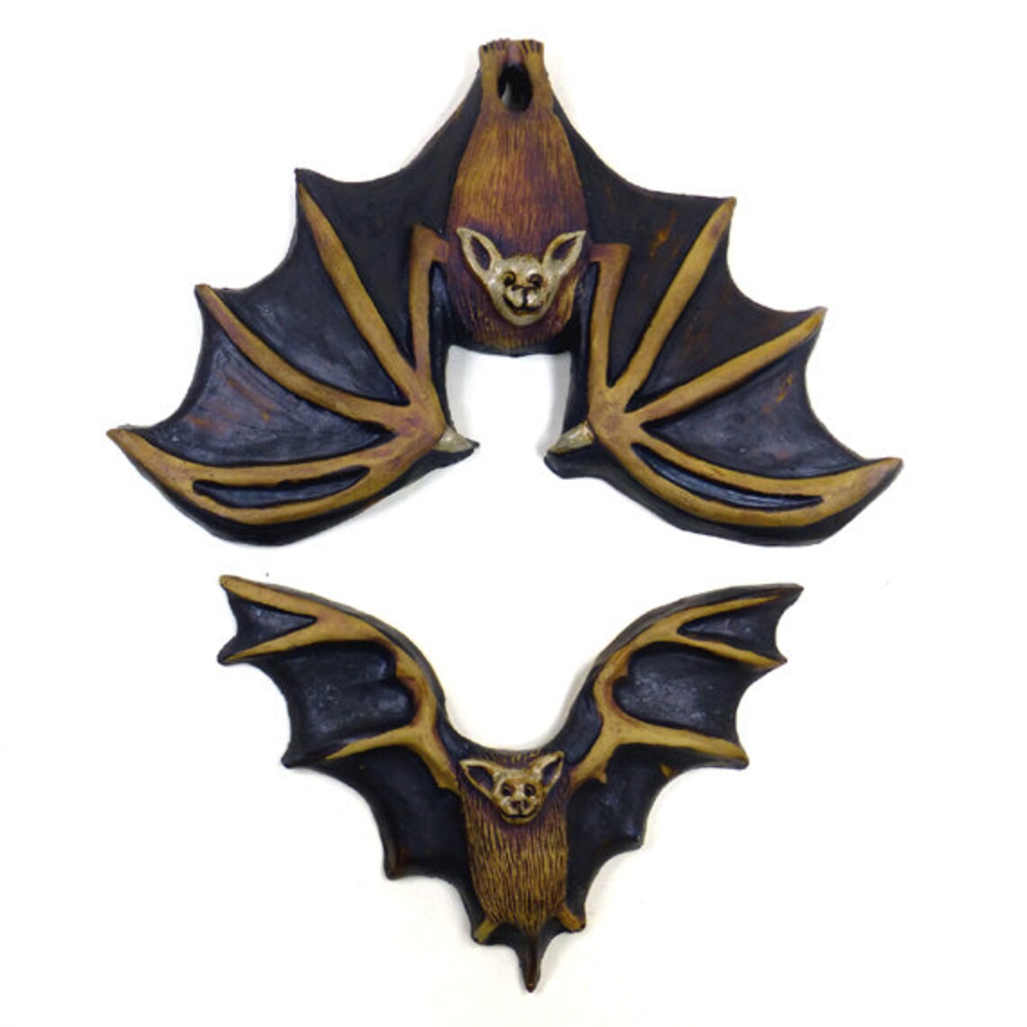 Black Bat Wall Plaque Small Design Garden Art Halloween - Etsy UK