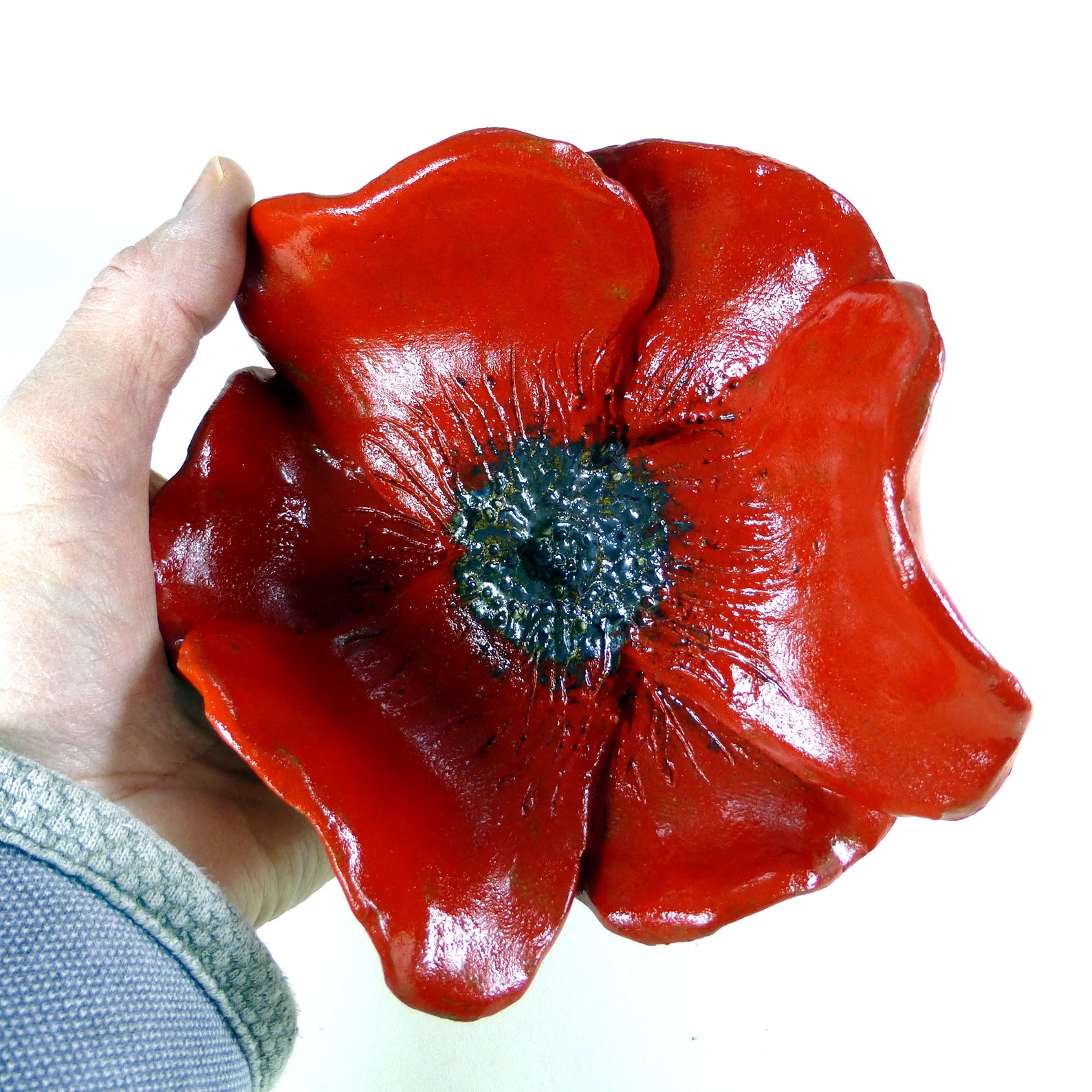 Bright Red Pottery Poppy Dish by Maggie Betley From Zoo - Etsy Australia