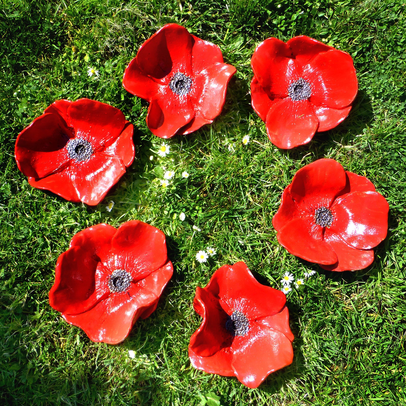 Bright Red Pottery Poppy Dish by Maggie Betley From Zoo - Etsy Australia