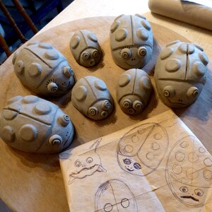 Ladybug Ladybird Lady Wall Plaque by Zoo Ceramics Baby Design Pottery ...