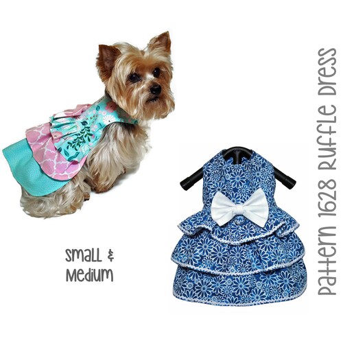 Ruffle Dog Dress Sewing Pattern 1628 Dog Clothing Patterns | Etsy