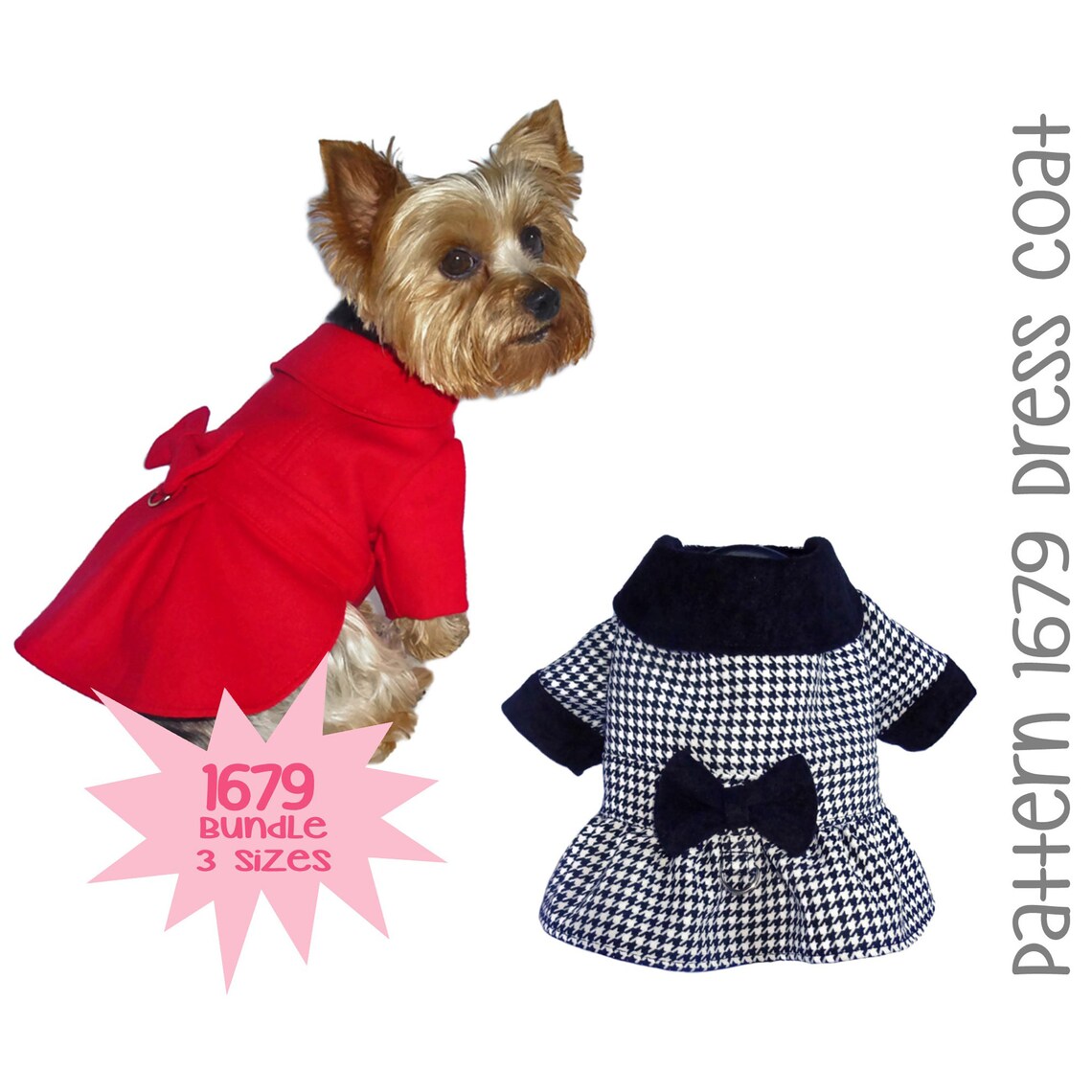 Dress Dog Coat Sewing Pattern 1679 Winter Dog Coats Pet | Etsy