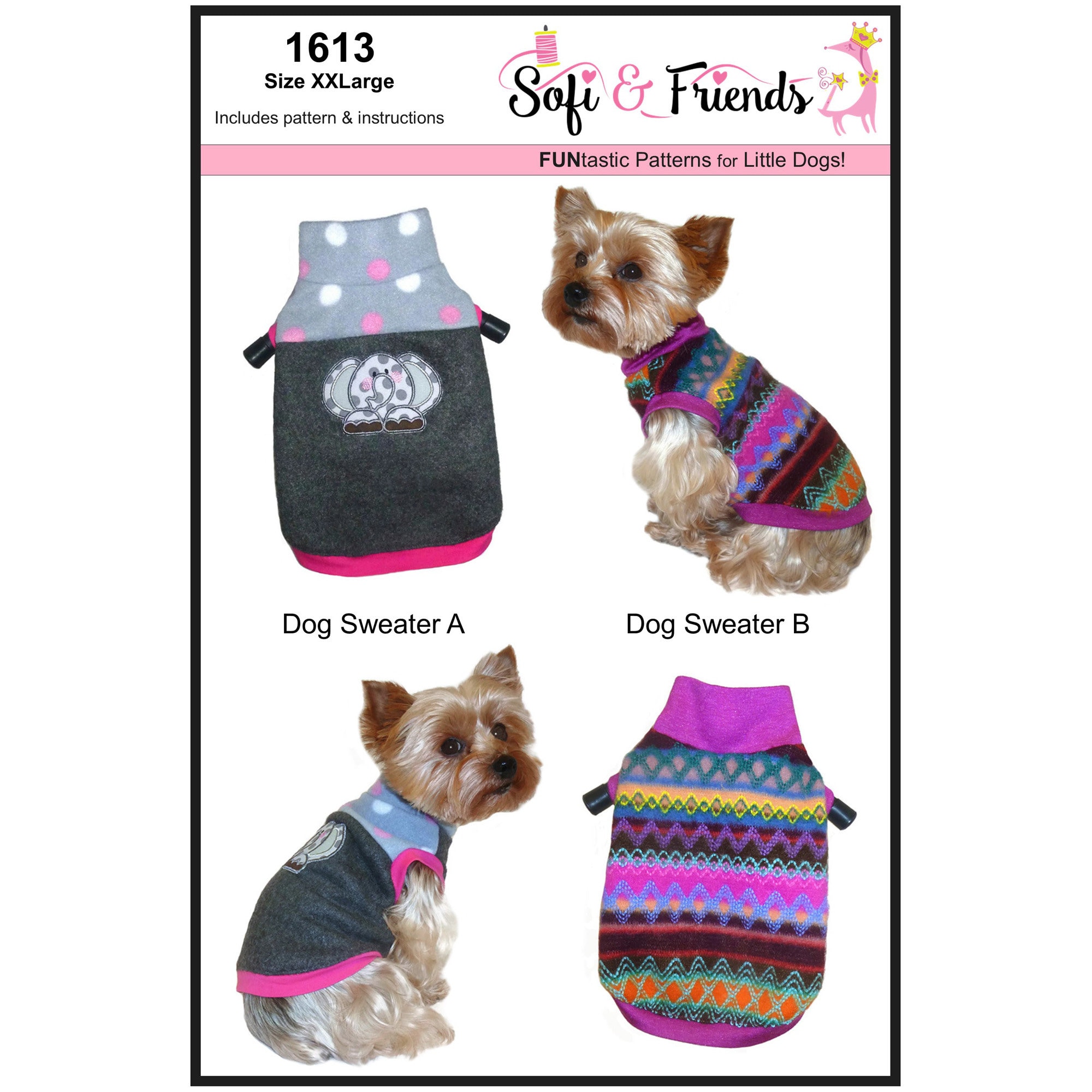 Dog Sweater Sewing Pattern 1613 Dog and Cat Clothes Patterns | Etsy