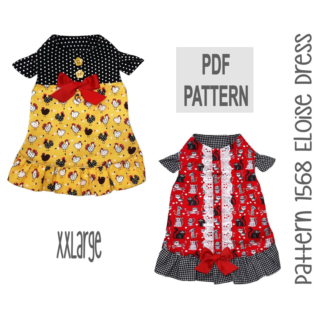 Eloise Dog Dress Sewing Pattern 1568 | Xxlarge | Easy DIY Ruffle Dog ...