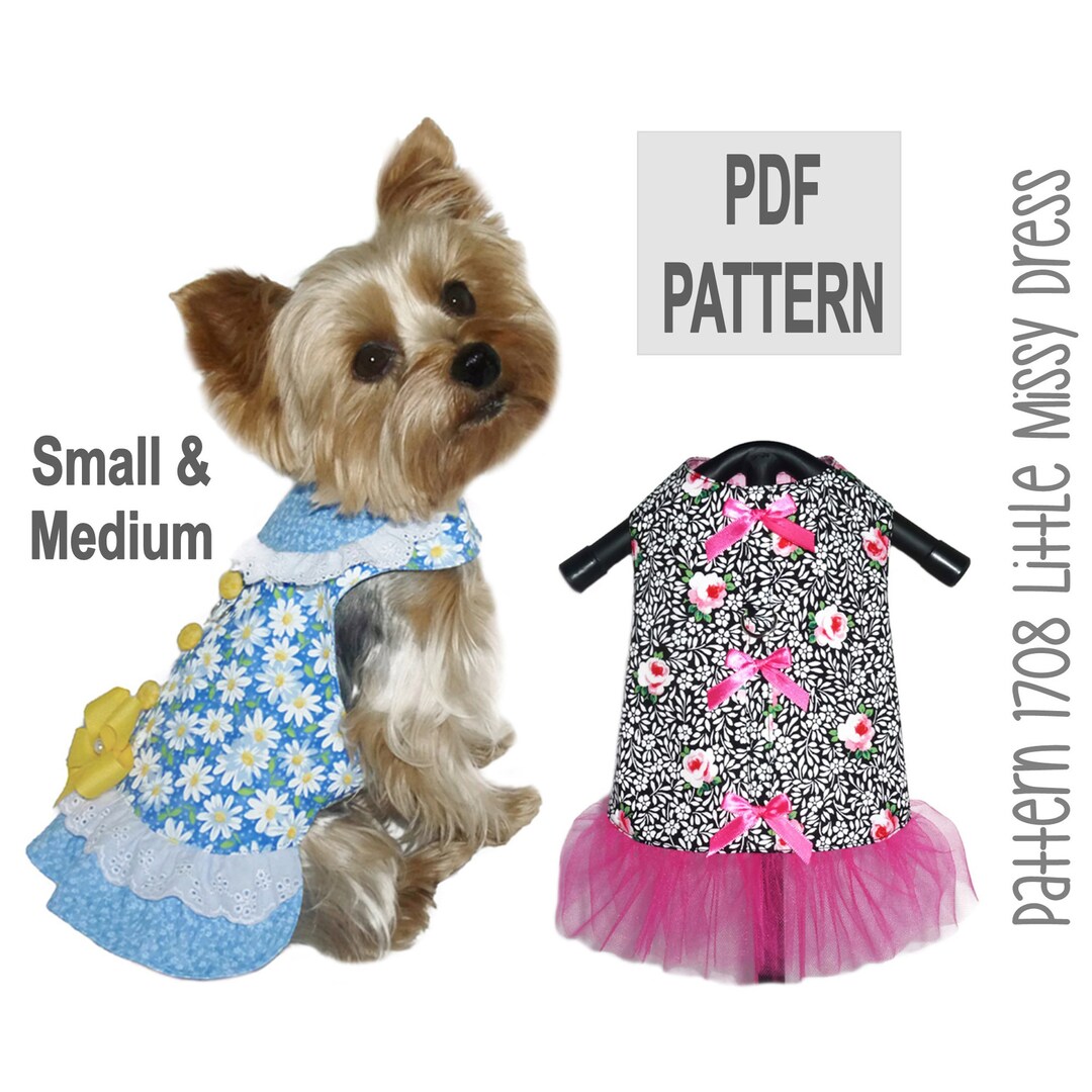Little Missy Dog Dress Sewing Pattern Sm/med – PDF DIY Lace, Tulle, Bow ...