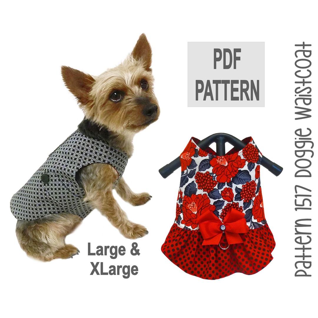 Dog Vest Sewing Pattern 1517 Pet Sewing Patterns Dog Harnesses Small ...