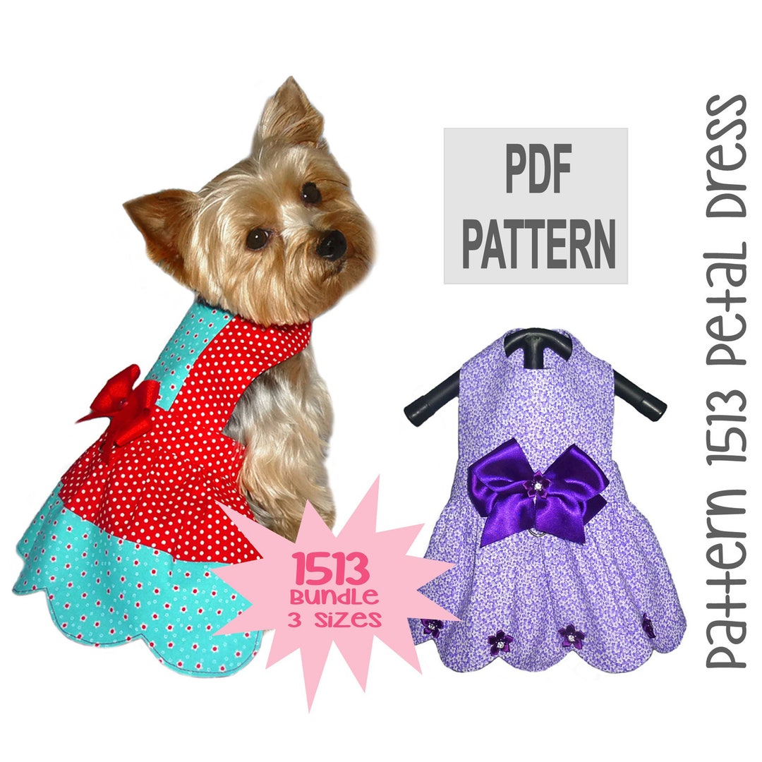 Petal Dog Dress Sewing Pattern 1513 Dog Clothes Patterns Dog Dresses ...