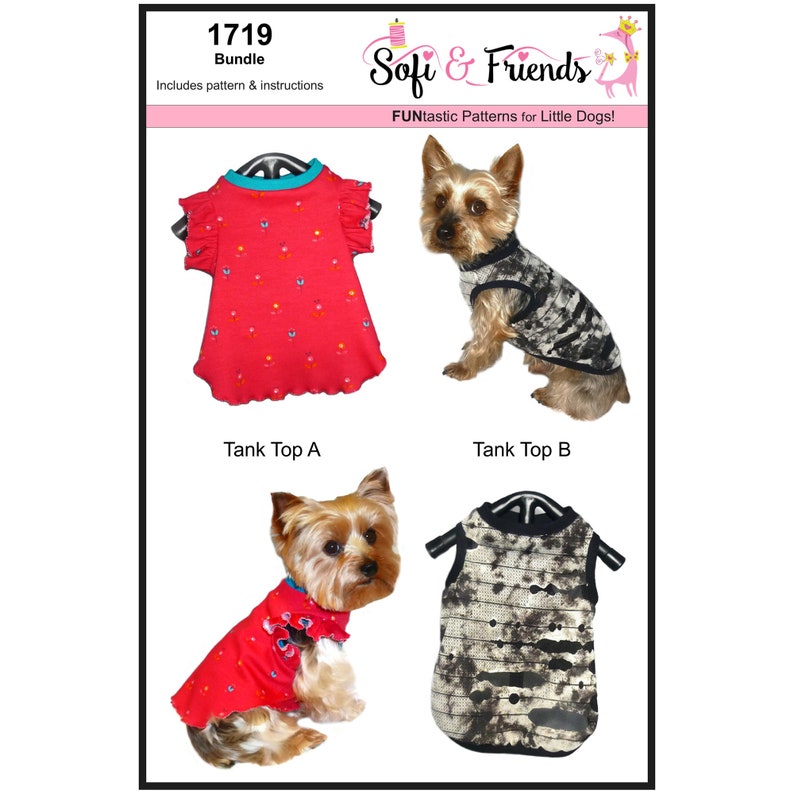 Dog Tank Top Sewing Pattern 1719 Dog Sports Shirt Small | Etsy