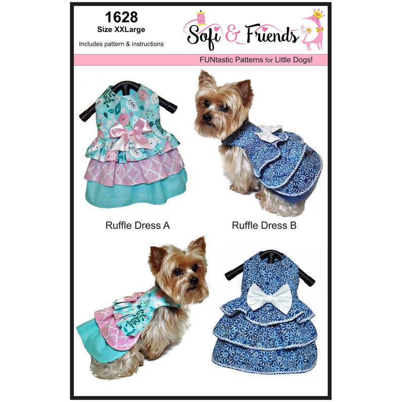 Ruffle Dog Dress Sewing Pattern 1628 Dog Clothing Patterns - Etsy