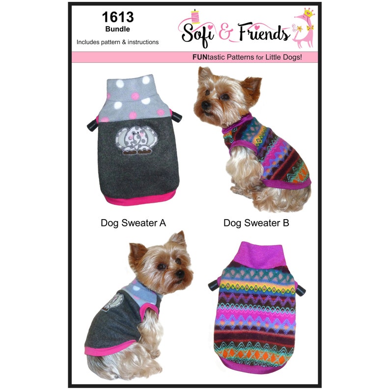 Dog Sweater Sewing Pattern | Bundle All Sizes | PDF DIY Knit or Fleece ...