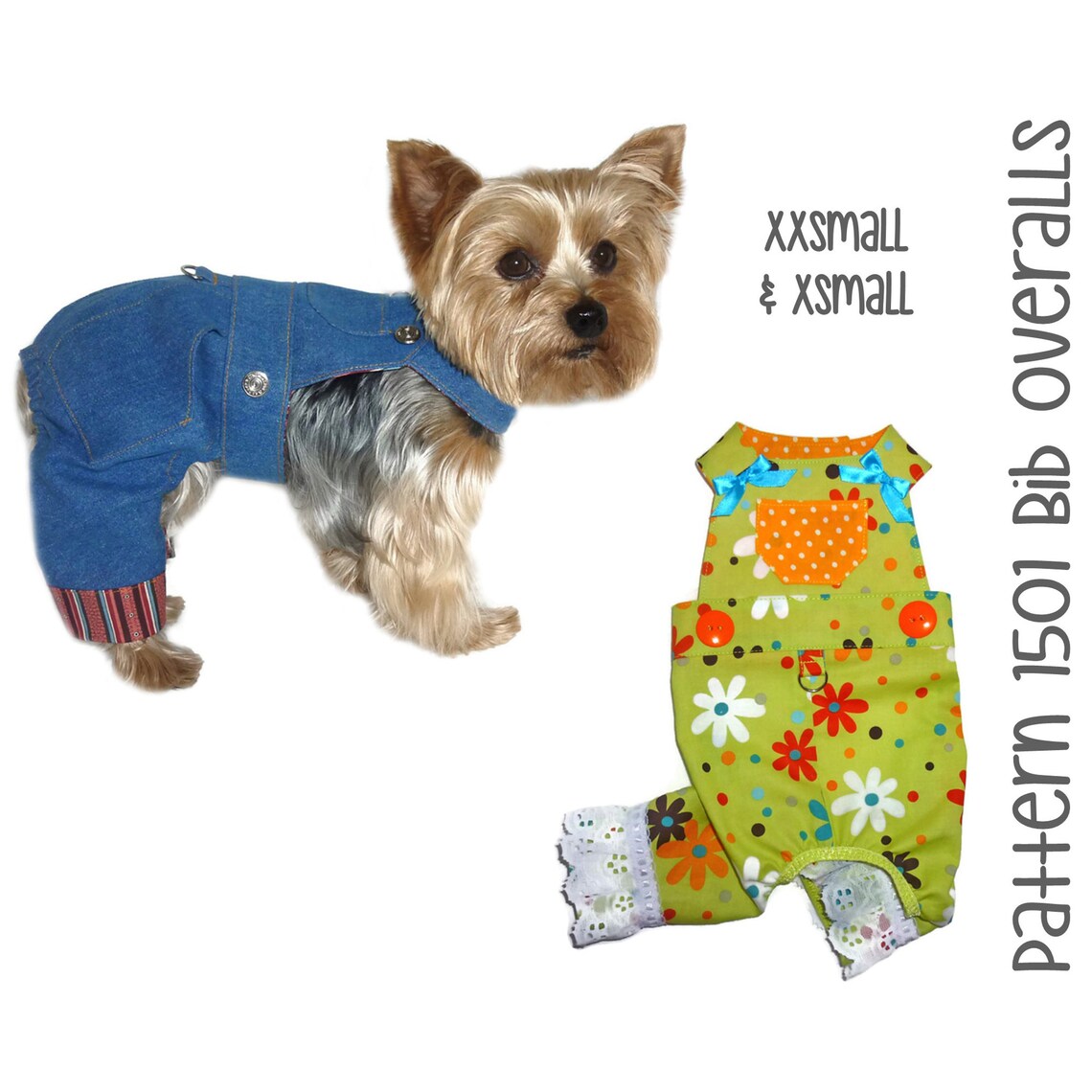 Dog Bib Overalls Sewing Pattern 1501 Dog Overalls Dog | Etsy
