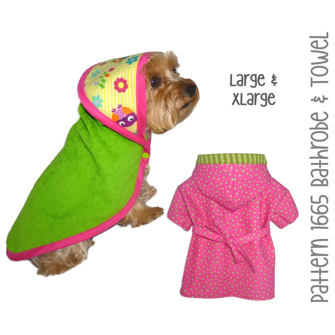 Dog Bathrobe and Towel Sewing Pattern 1665 Dog Clothes - Etsy Canada