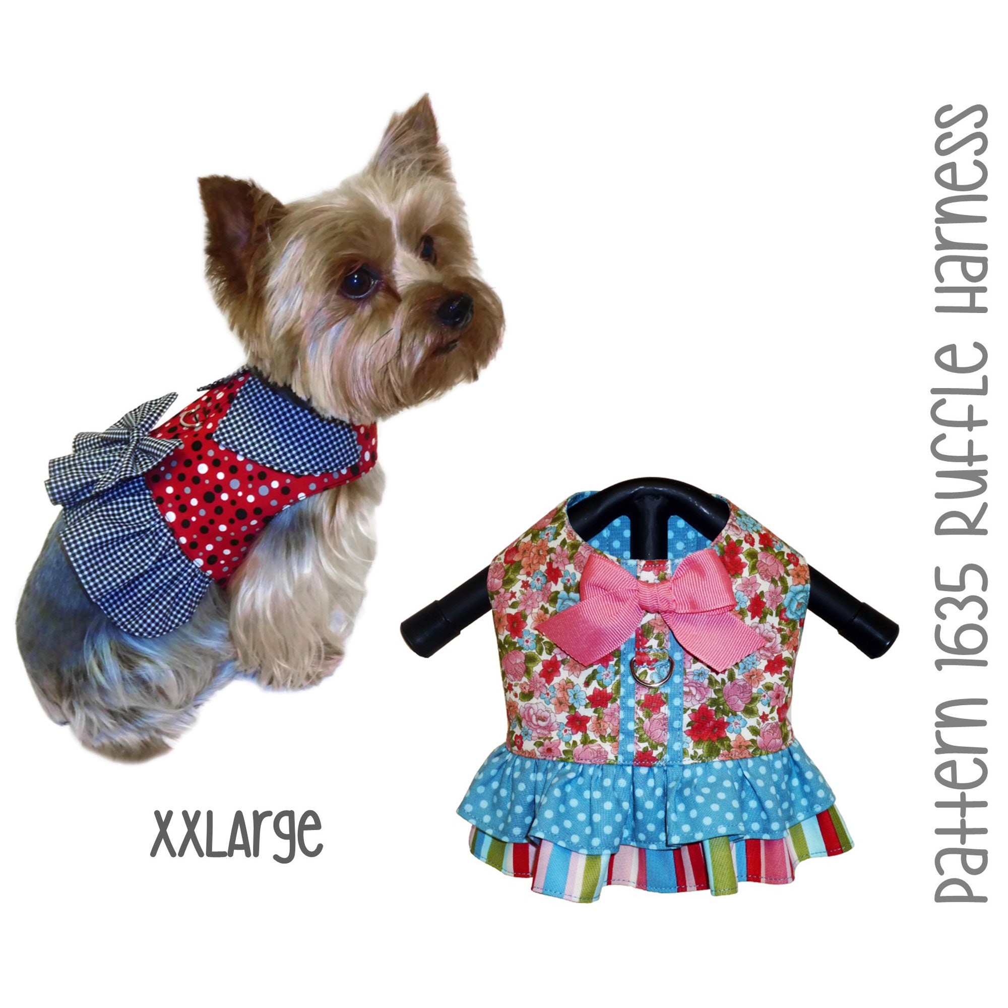 Ruffle Dog Harness Sewing Pattern 1635 Dog Sewing Patterns | Etsy