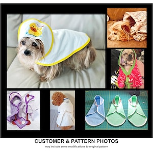 Dog Bathrobe and Hooded Towel Sewing Pattern | Bundle 3 Sizes | PDF DIY ...