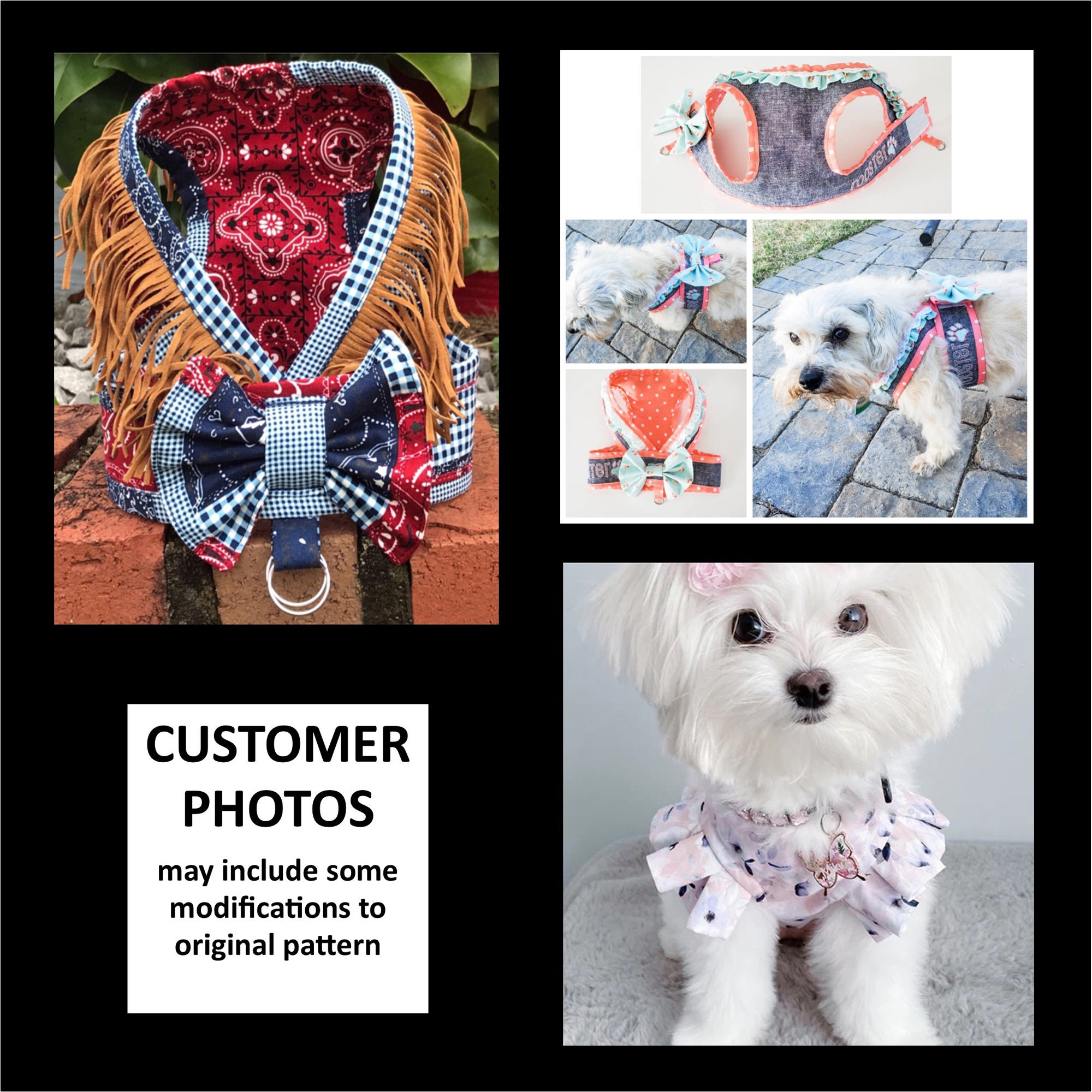 Step in Dog Harness Sewing Pattern 1631 Small Dog Harness - Etsy Australia