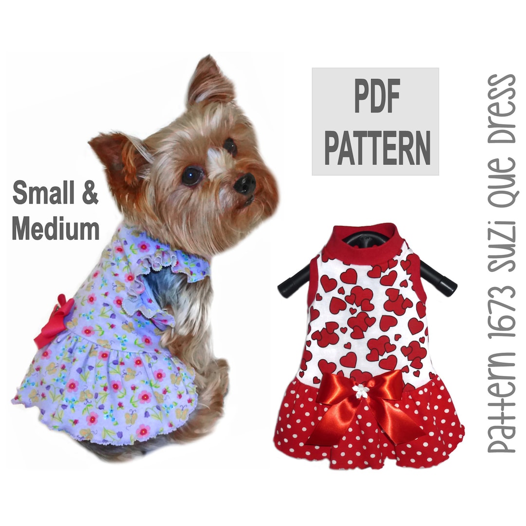 Knit Dog Dress Sewing Pattern Sm/med – PDF DIY Ruffle Outfit With ...