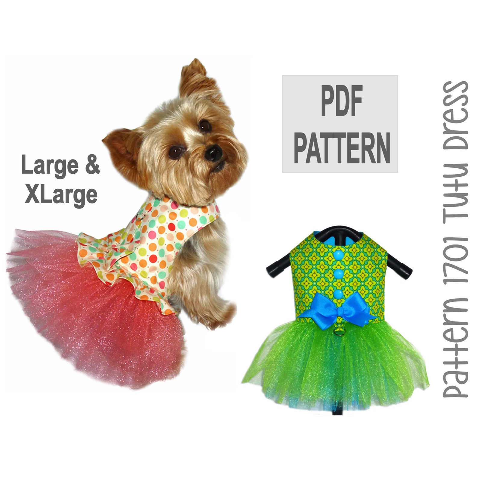 Dog Tutu Dress Sewing Pattern 1701 Pet Tutu Cat Tutu Dog - Etsy
