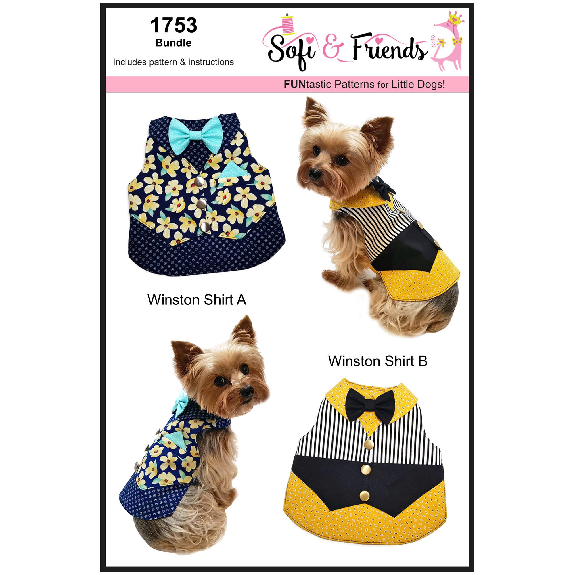 Winston Dog Vest Sewing Pattern - Bundle All Sizes – PDF Formal Wedding ...