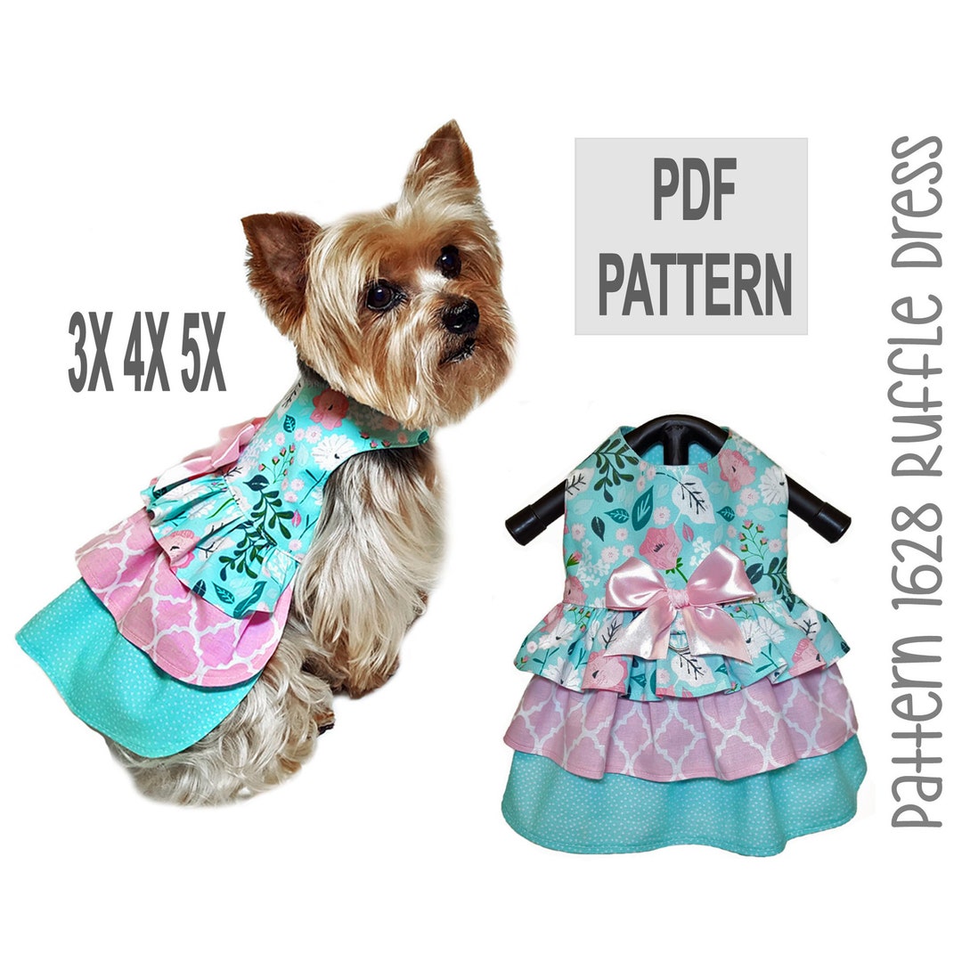 Ruffle Dog Dress Sewing Pattern 1628 | 3X 4X 5X | PDF Pattern for Dogs ...