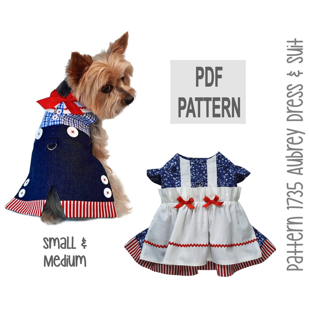 Aubrey Dog Dress and Dog Suit Sewing Pattern 1735 Dog Costume Patterns ...