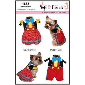 Puppet Dog Dress and Dog Suit Sewing Pattern 1668 Dog Costume Patterns ...