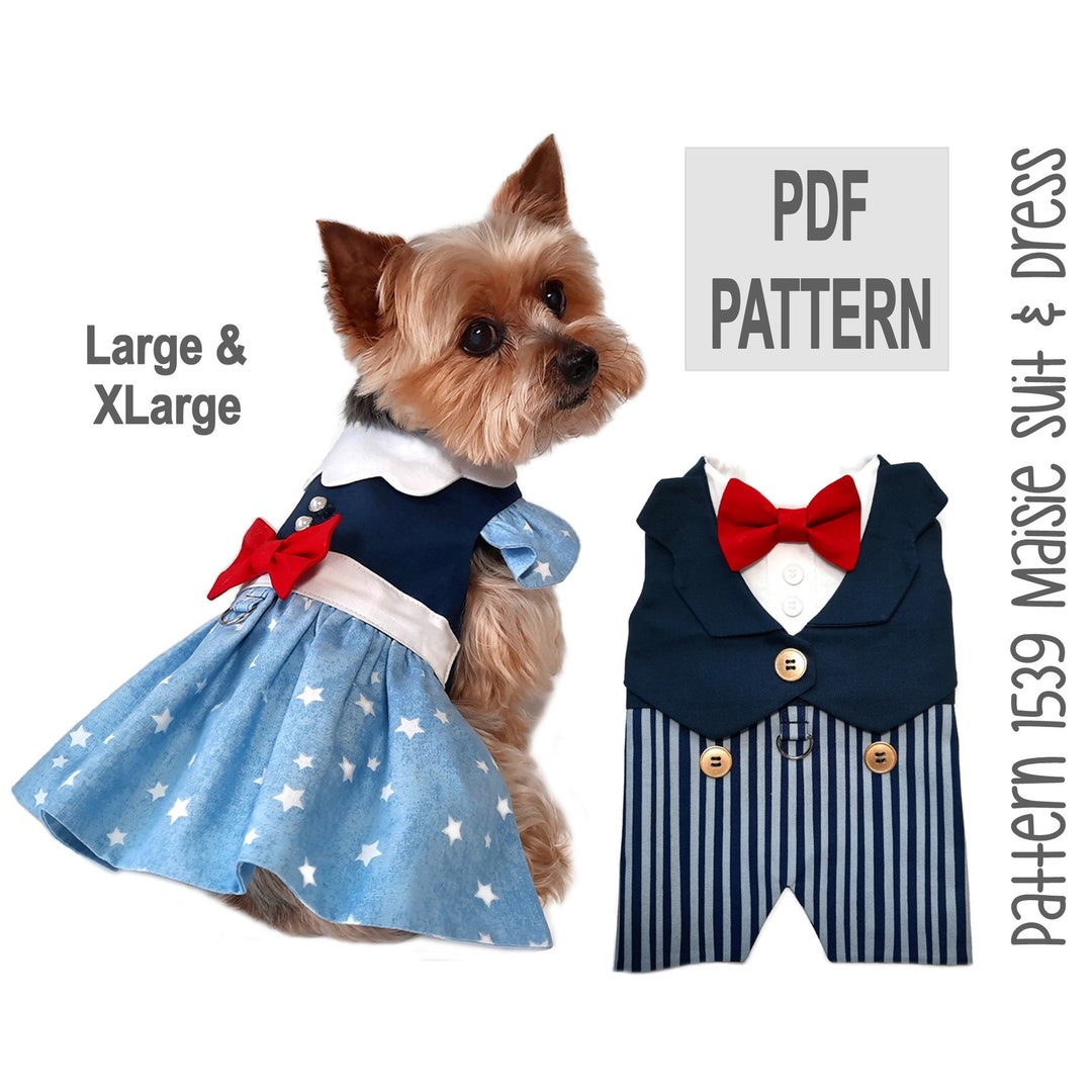Maisie Dog Suit and Dress Sewing Pattern Lg/xlg – PDF Tuxedo and Ruffle ...