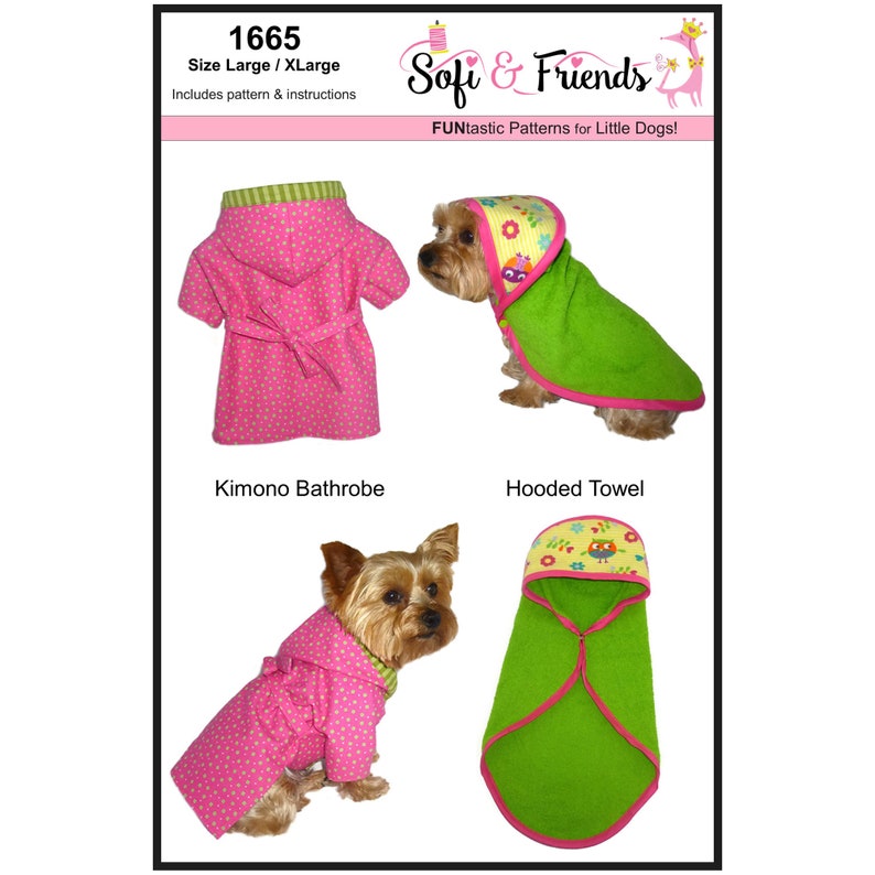 Dog Bathrobe and Towel Sewing Pattern 1665 Dog Clothes - Etsy Canada