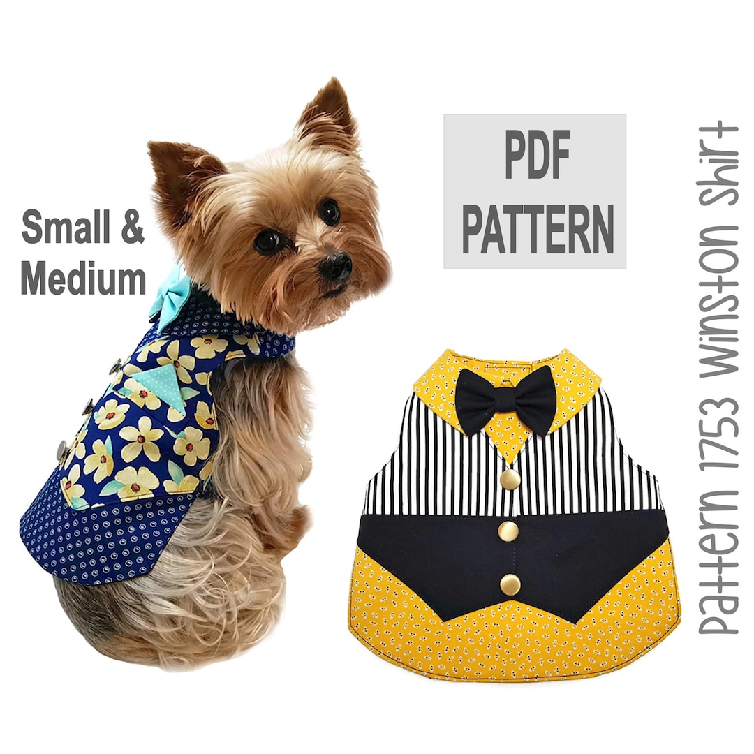 Winston Dog Vest Sewing Pattern Sm/med – PDF Formal Wedding or Everyday ...